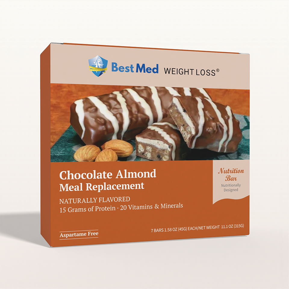 BestMed Meal Replacement Protein Bar, Chocolate Almond Protein Bar (7c ...